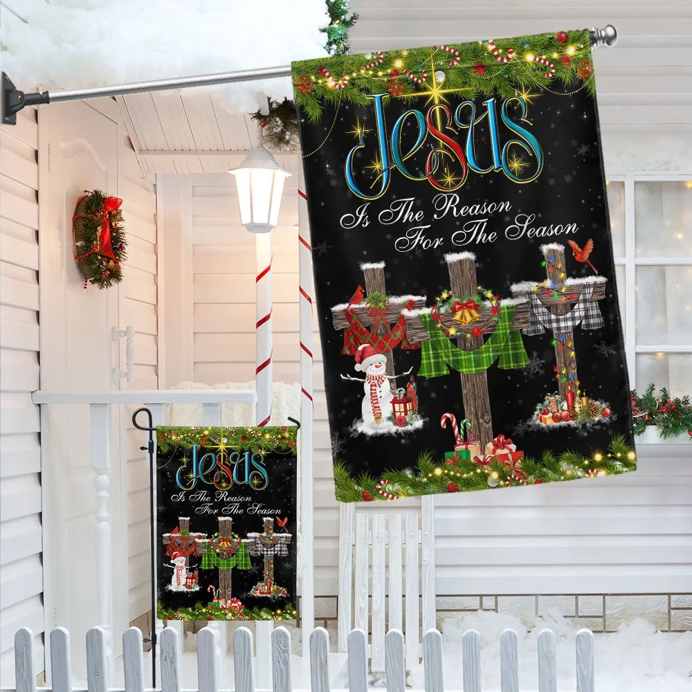 Christian Christmas Nativity of Jesus Flag Jesus Is The Reason For The ...