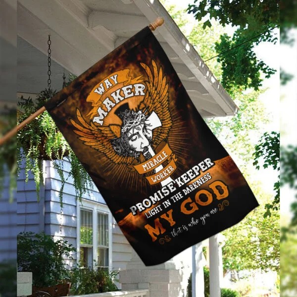 Jesus Christ Way Maker Miracle Worker Flag - UX Jesus