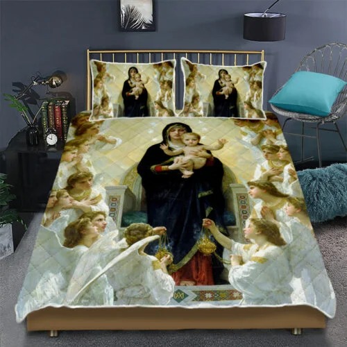 Our Lady Virgin Mary And Baby Jesus Quilt Bedding Set UXGO28BD - UX Jesus