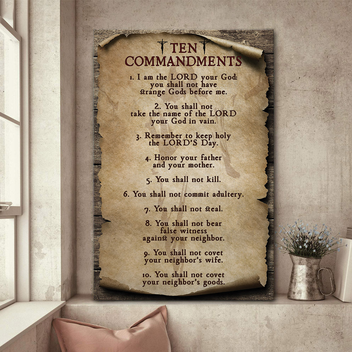 Ten Christian Commandments Of God - Special Canvas HIA96 - UX Jesus