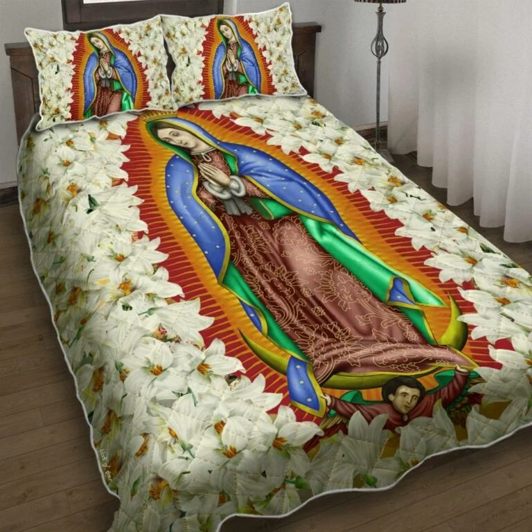 Virgin Mary Our Lady Of Guadalupe Quilt Bedding Set - UX Jesus
