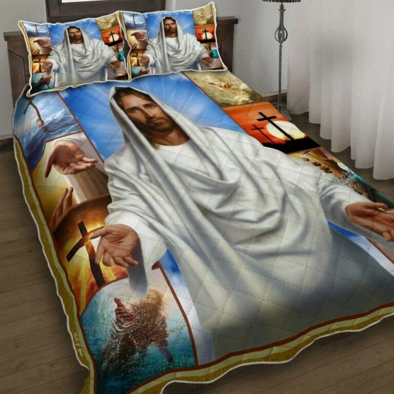 Jesus Reaching Hand Quilt Bedding Set UXGO23BD – UXJesus